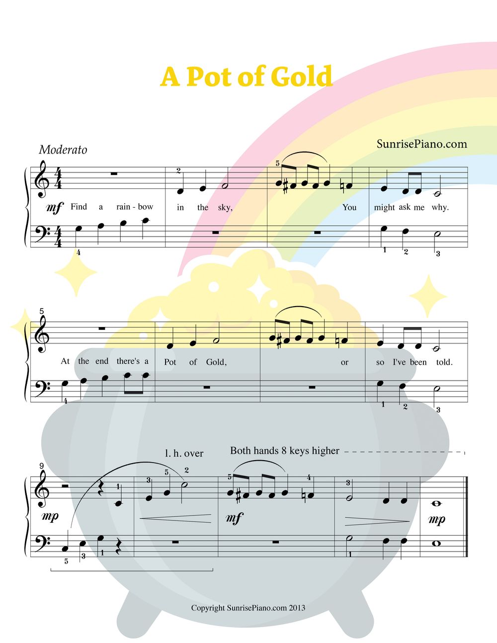A Pot of Gold - Late Elementary Piano Sheet Music