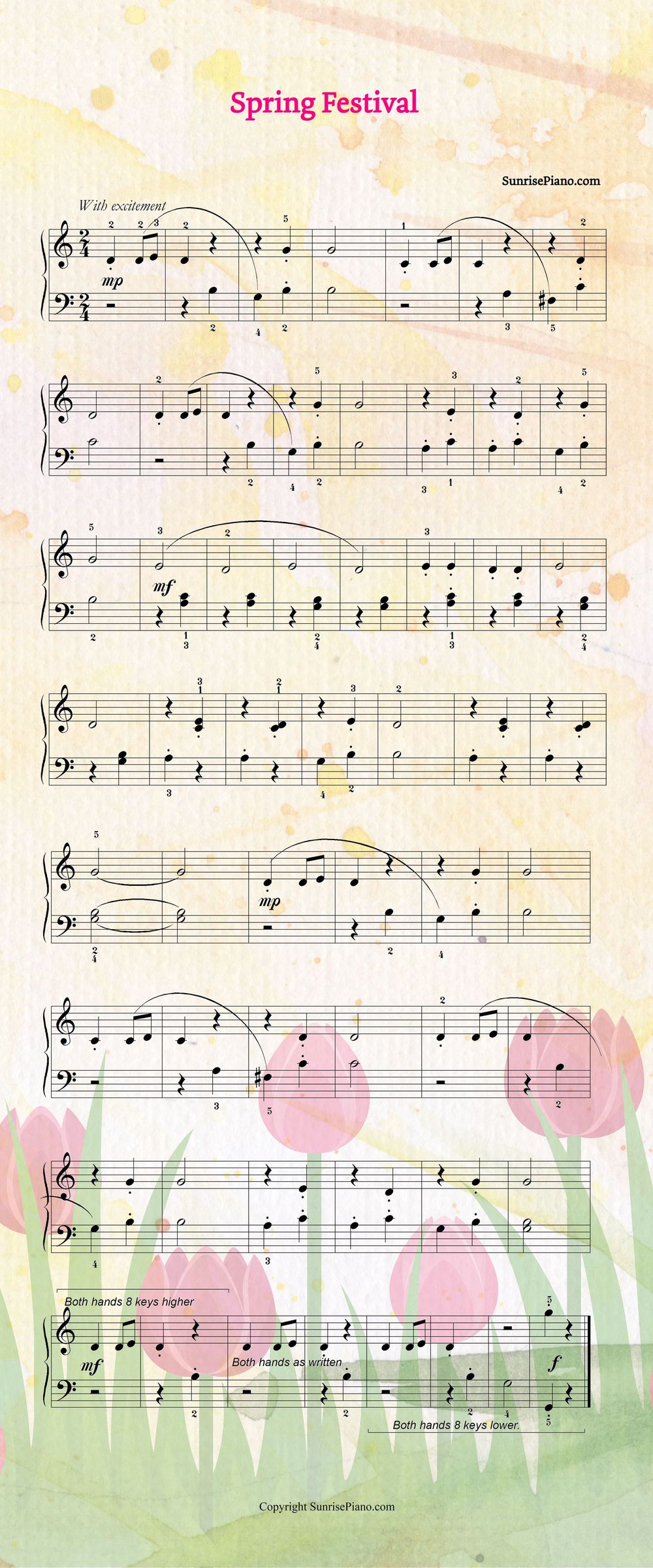 Spring Festival - Elementary Piano Sheet Music