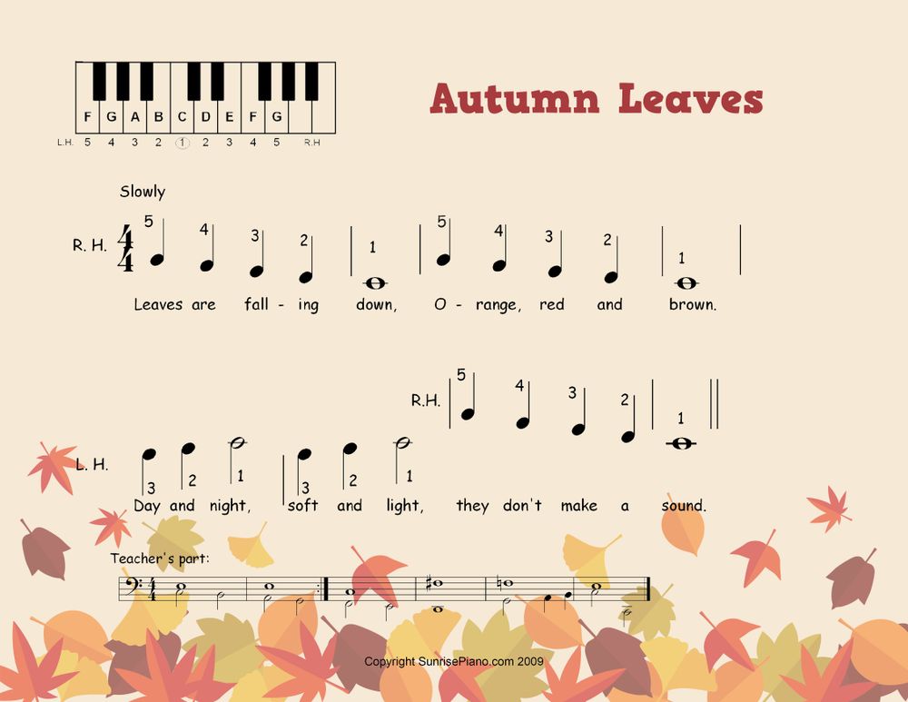 Autumn Leaves - Primer Piano Sheet Music