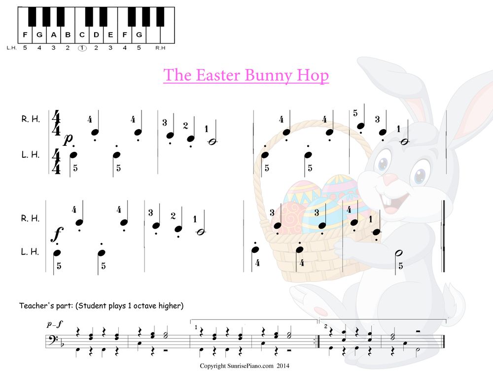 The Easter Bunny Hop - Primer Piano Sheet Music