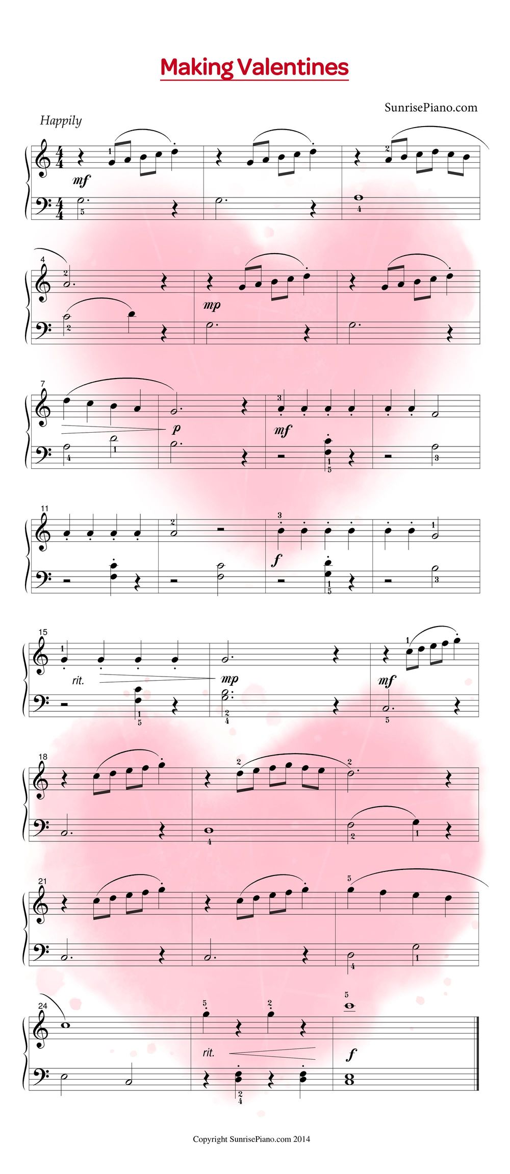 Making Valentines - Early Intermediate Piano Sheet Music