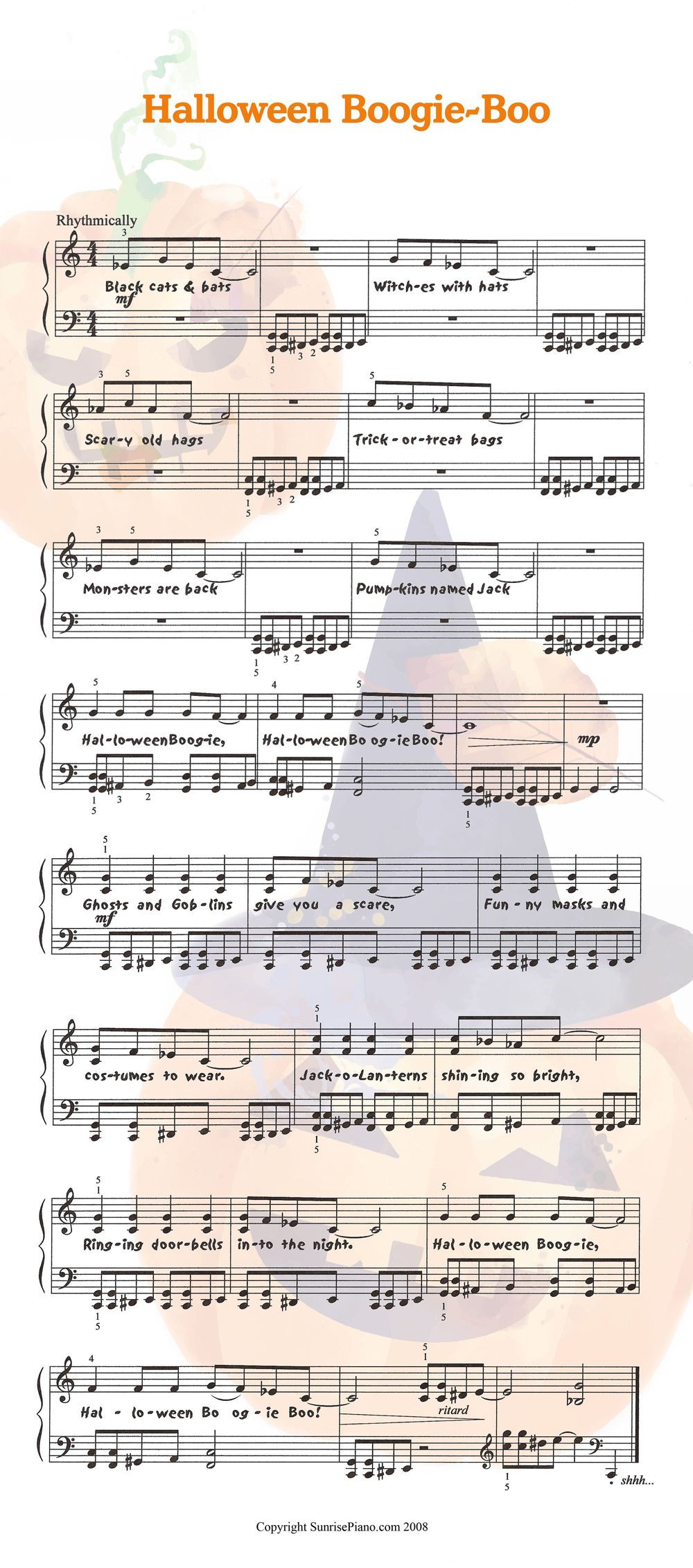 Halloween Boogie-Boo - Early Intermediate Piano Sheet Music