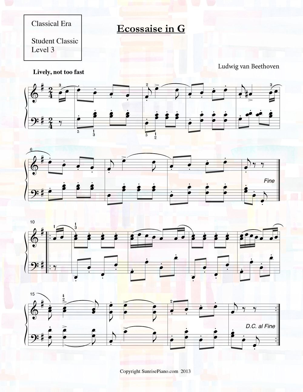 Beethoven - Ecossaise in G - Piano Sheet Music