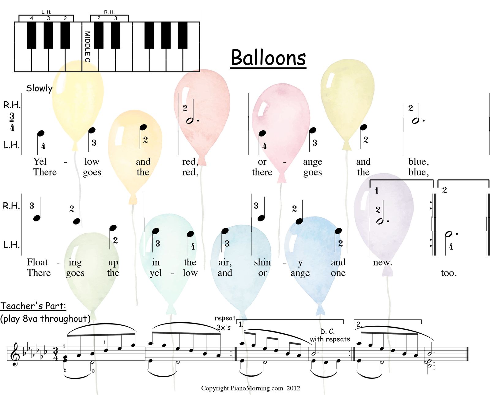 Balloons - Primer Piano Sheet Music