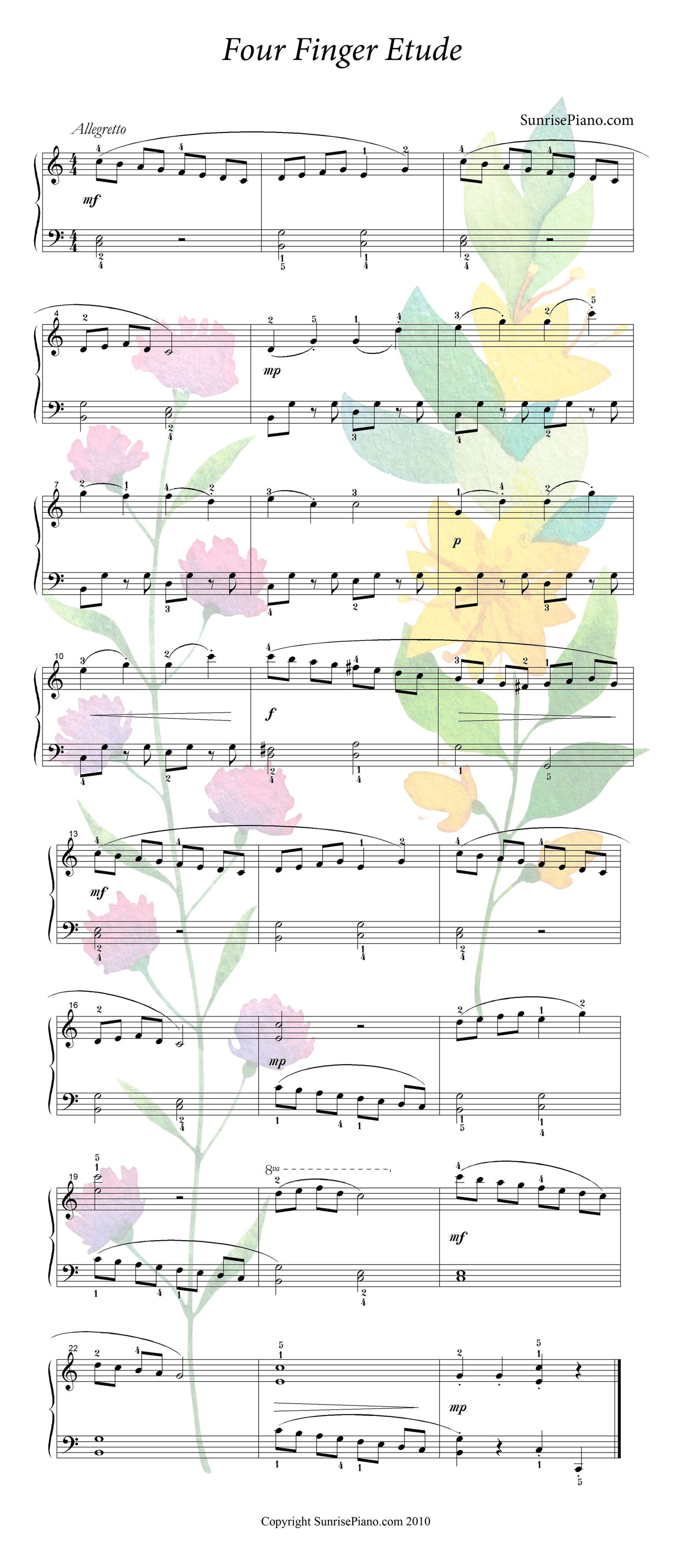 Fourth Finger Etude - Early Intermediate Piano Sheet Music