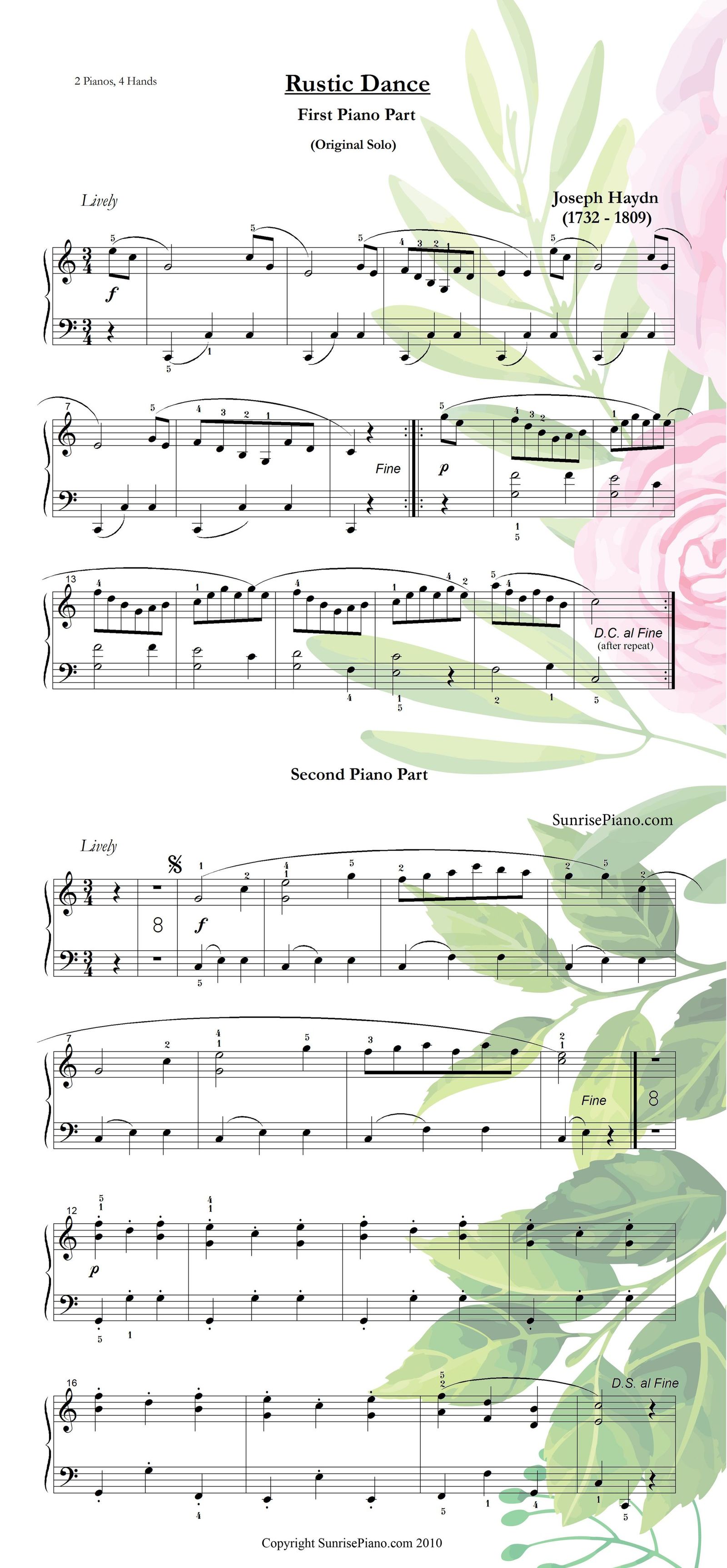 Rustic Dance (Duet) - Intermediate Piano Sheet Music