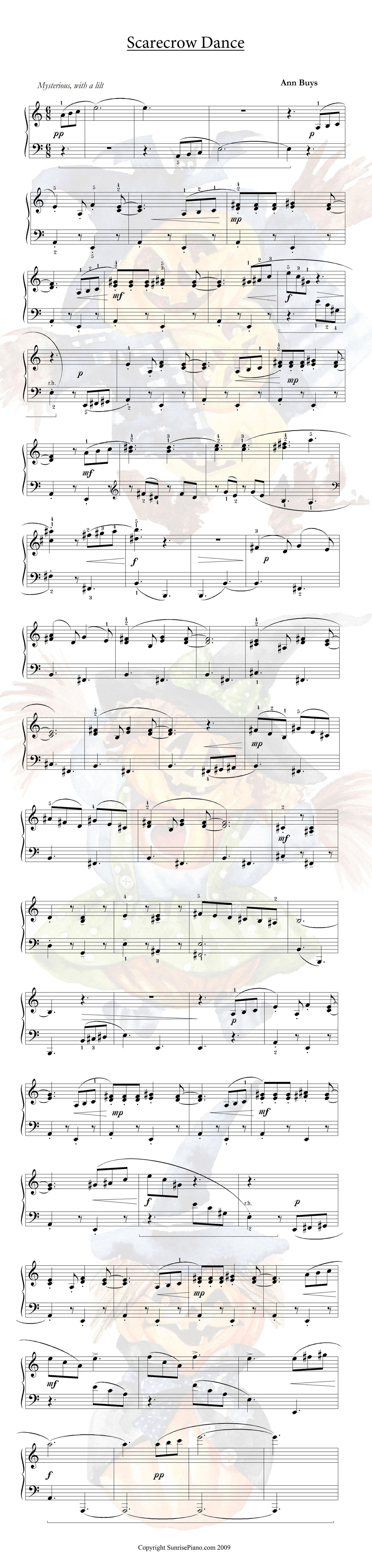 Scarecrow Dance - Intermediate Piano Sheet Music