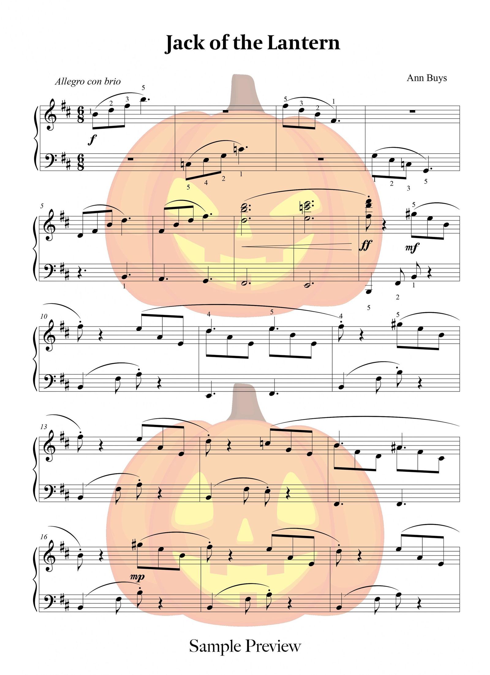 Jack of the Lantern - Advanced Piano Sheet Music