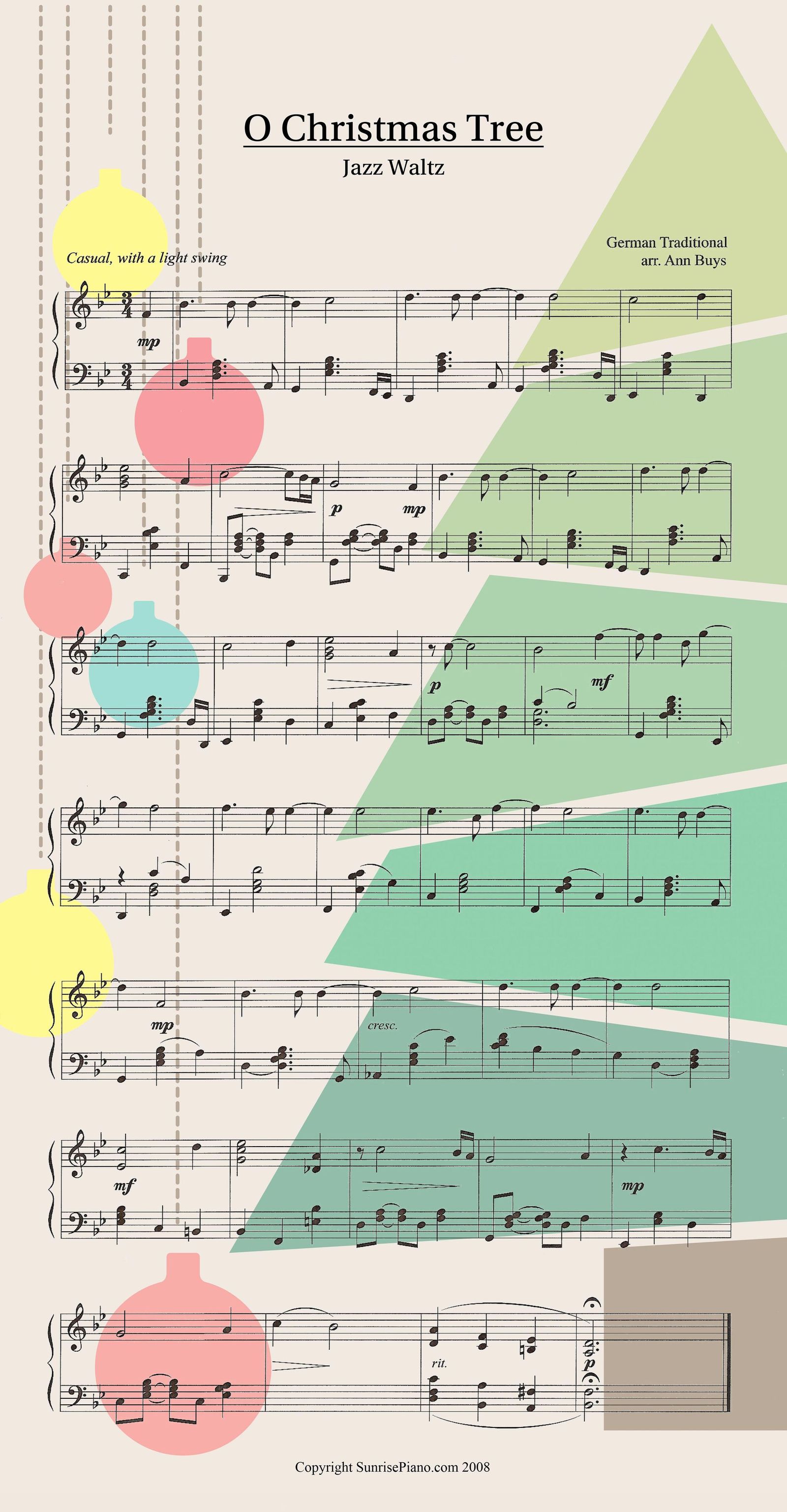 O Christmas Tree - Late Intermediate Piano Sheet Music