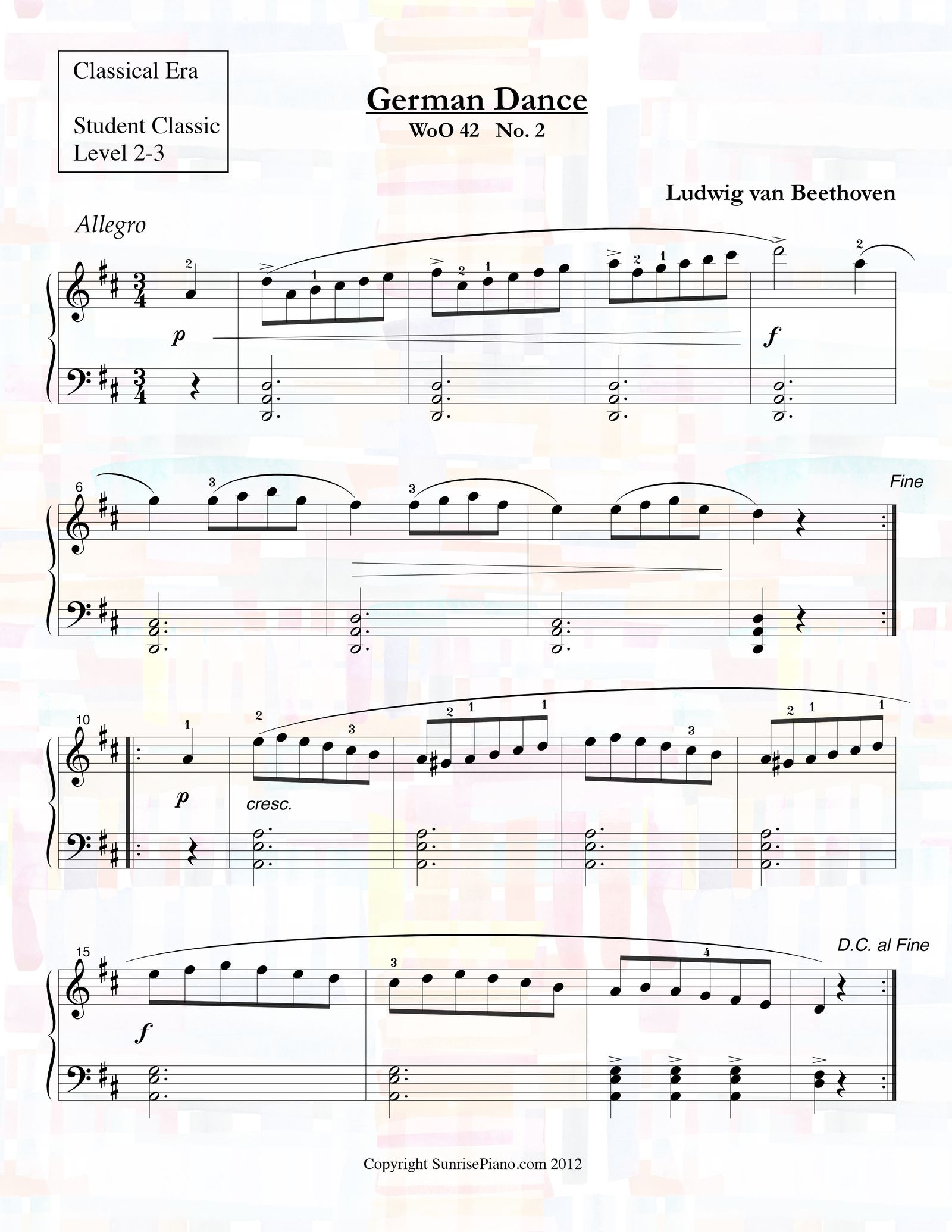 Beethoven - German Dance - Piano Sheet Music