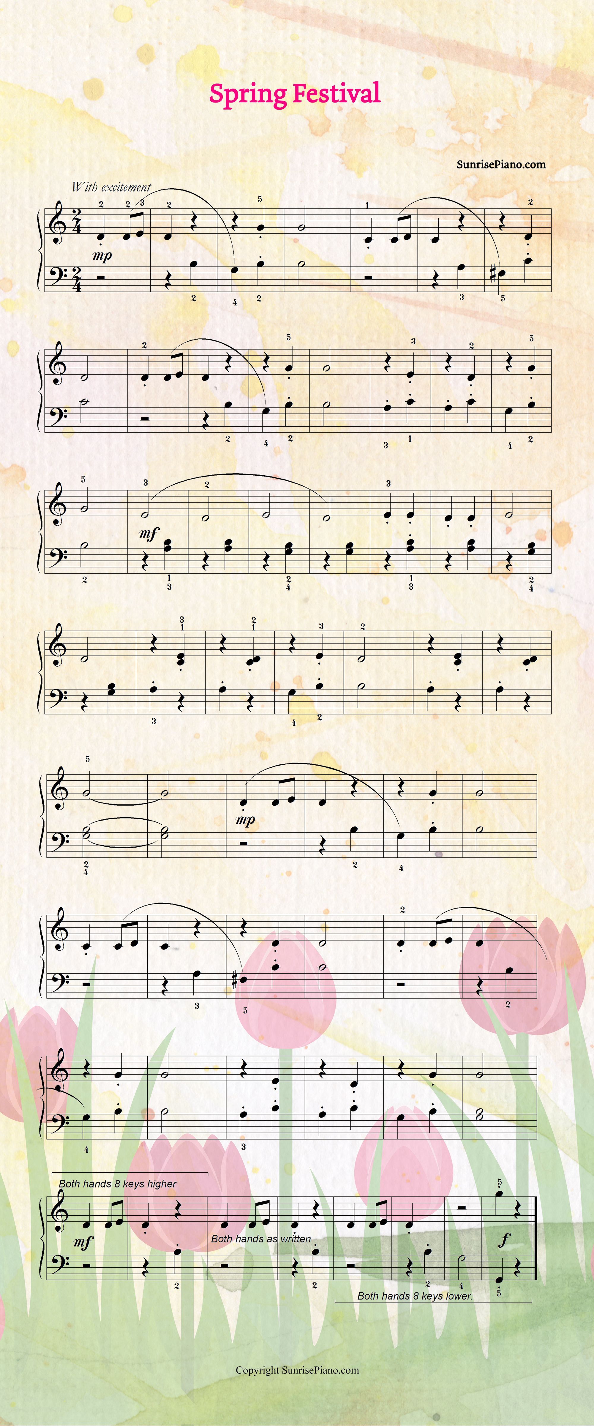 Spring Festival - Elementary Piano Sheet Music