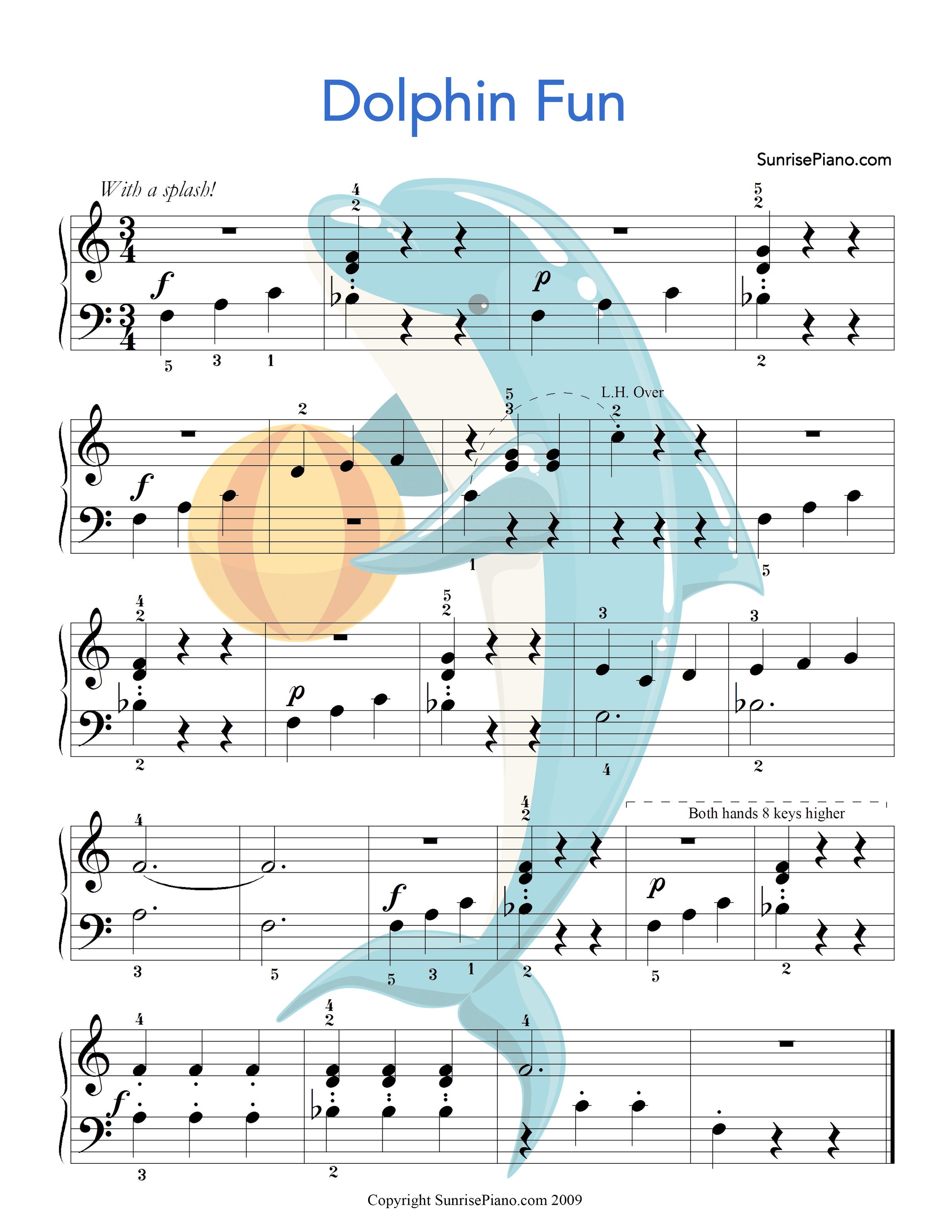 Dolphin Fun - Elementary Piano Sheet Music