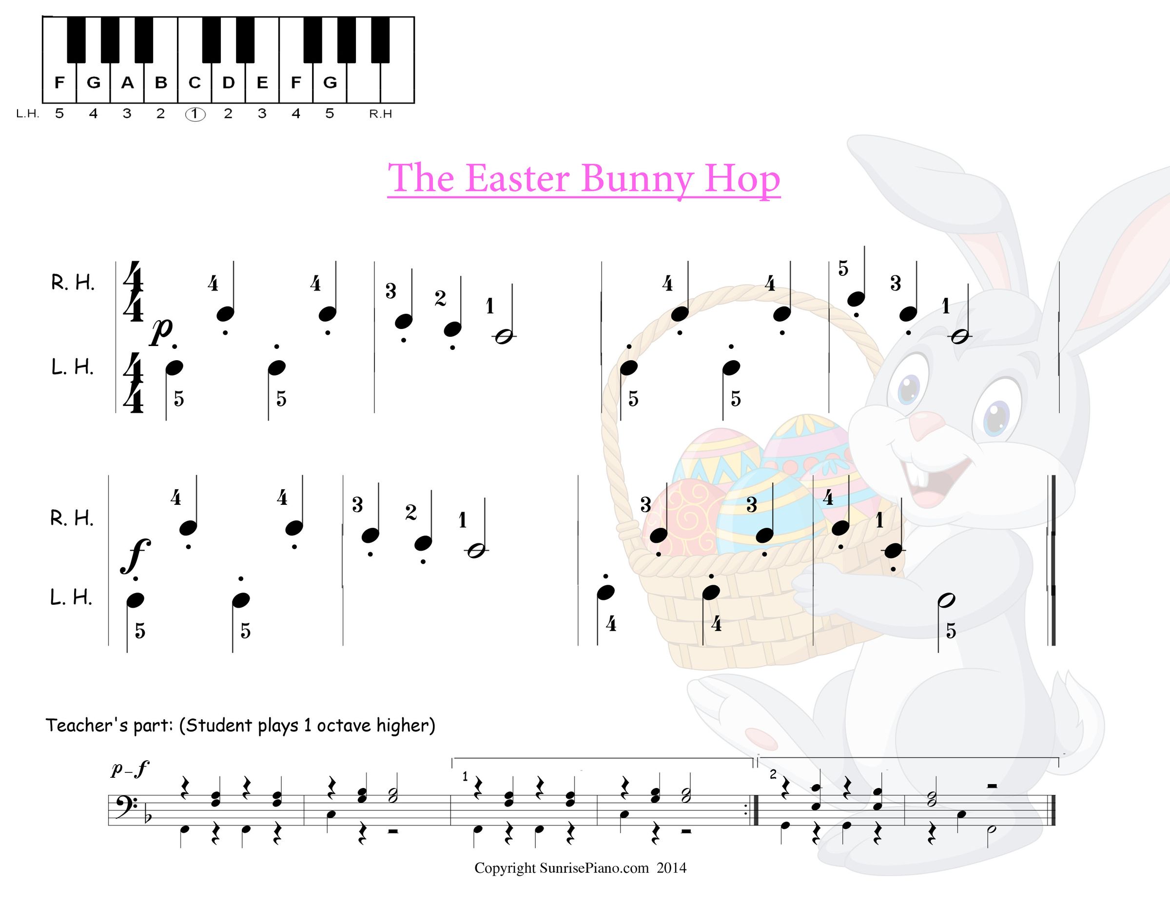 The Easter Bunny Hop - Primer Piano Sheet Music