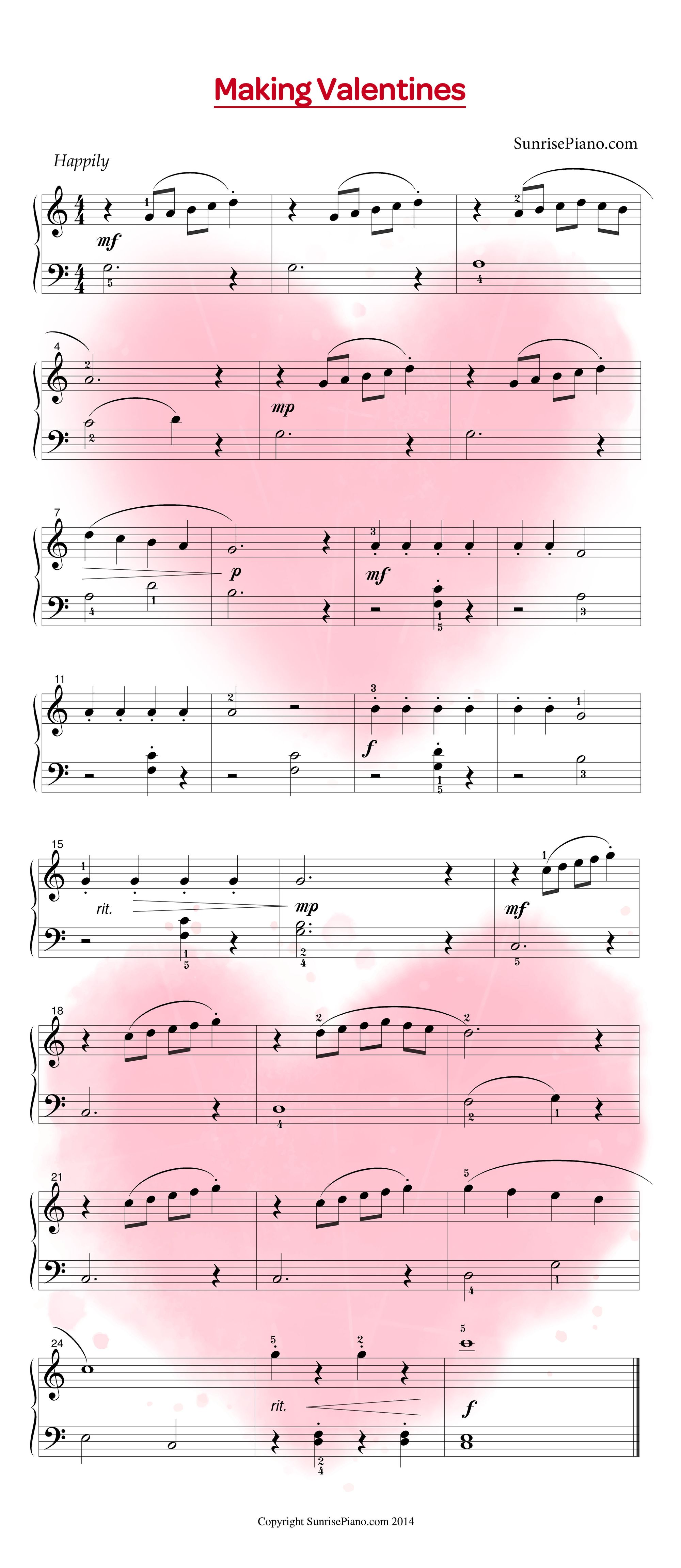 Making Valentines - Early Intermediate Piano Sheet Music