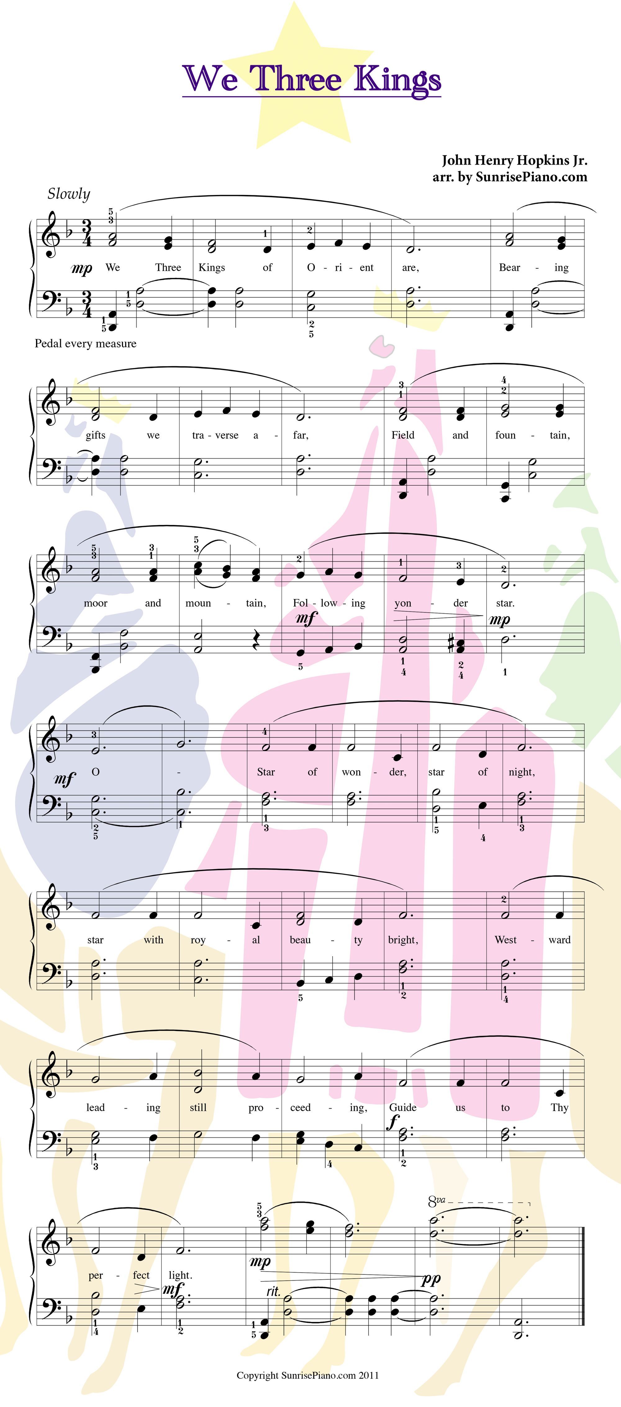 We Three Kings - Early Intermediate Piano Sheet Music