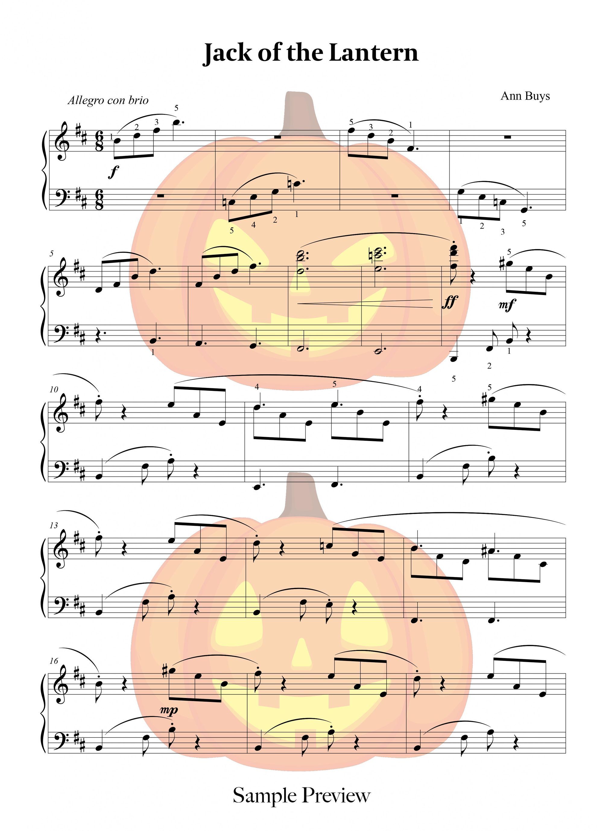 Jack of the Lantern - Advanced Piano Sheet Music