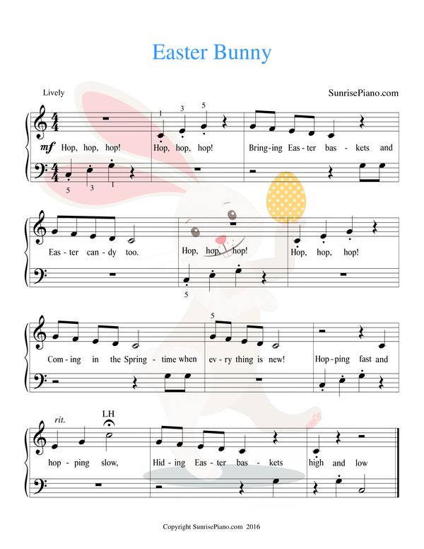 Easter Bunny - Elementary Piano Sheet Music