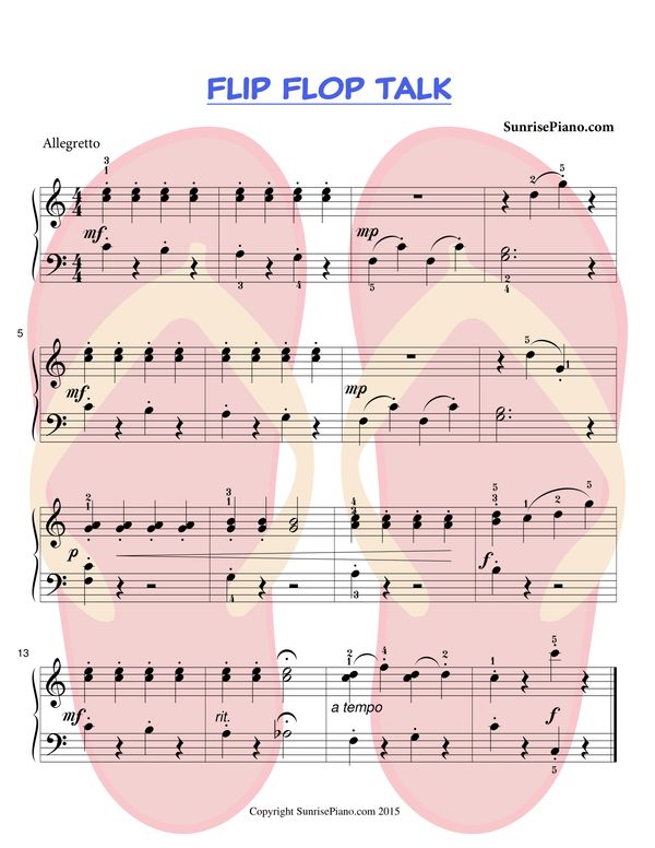 Flip Flop Talk - Late Elementary Piano Sheet Music