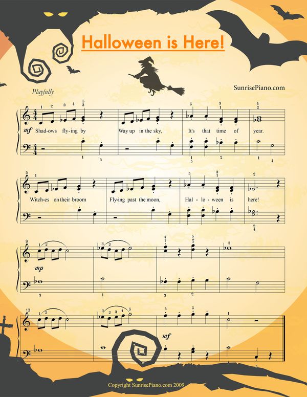 Halloween is Here - Late Elementary Piano Sheet Music