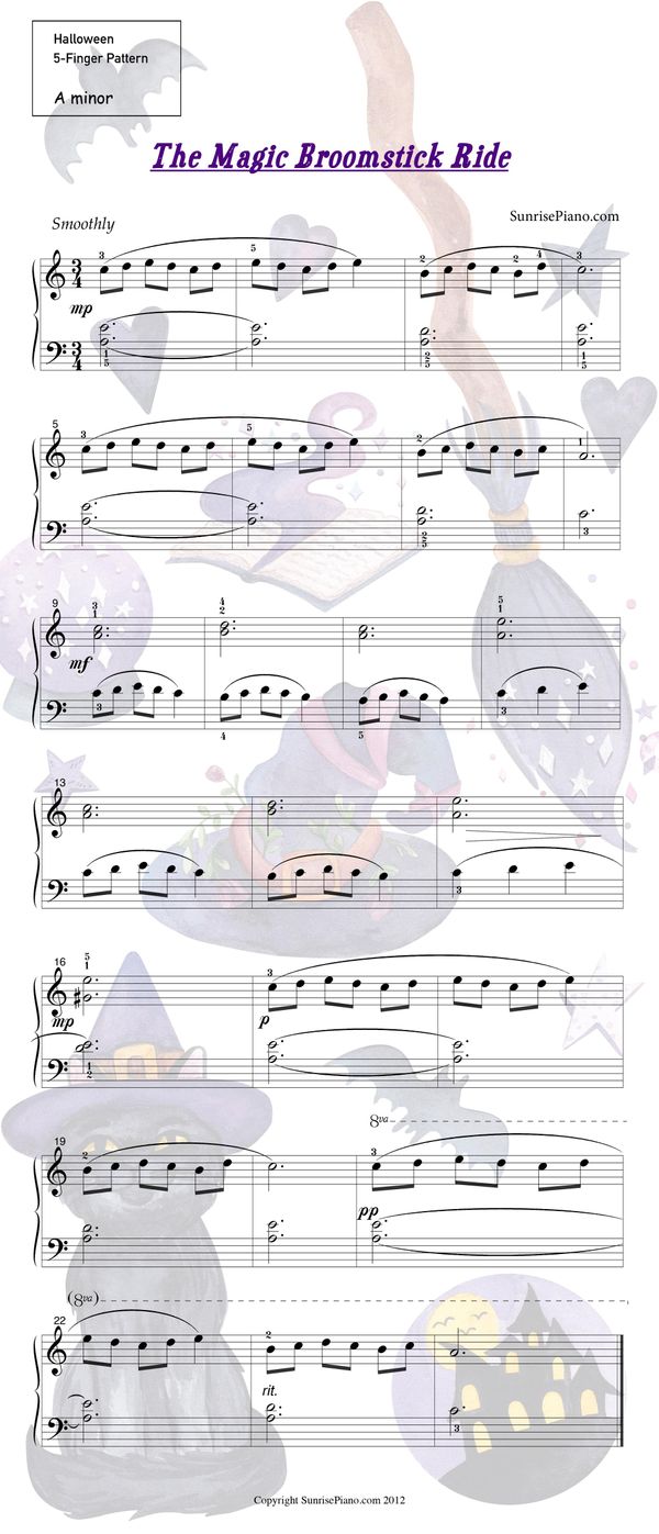The Magic Broomstick Ride - Late Elementary Piano Sheet Music