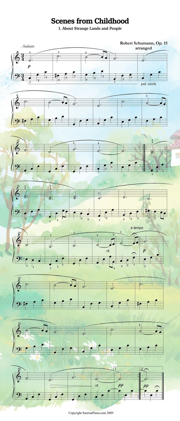 About Strange Lands and People - Intermediate Piano Sheet Music