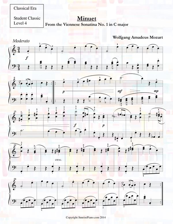 Mozart - Minuet - Piano Sheet Music
